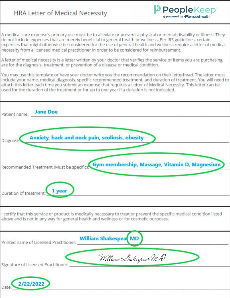 Doctor's Note Requirements – ICHRA2