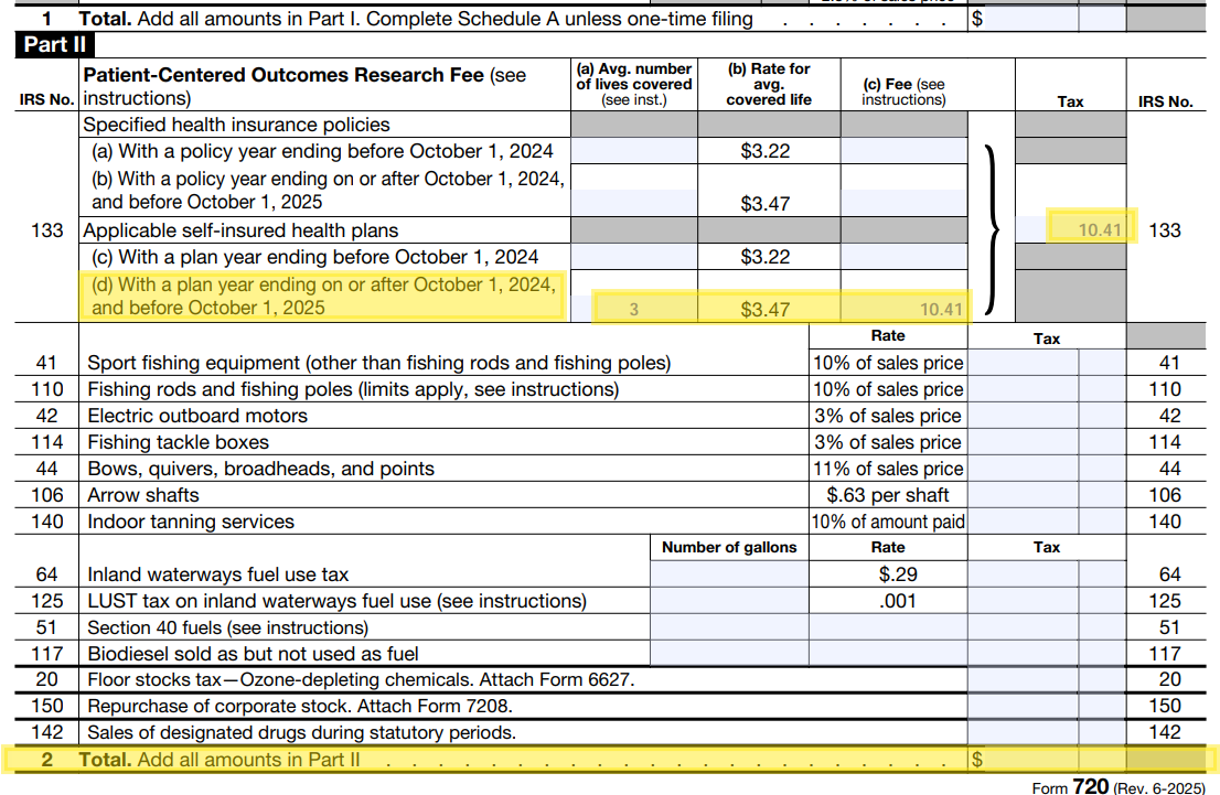 Completing IRS Form 720 (PCORI) Fee – ICHRA2